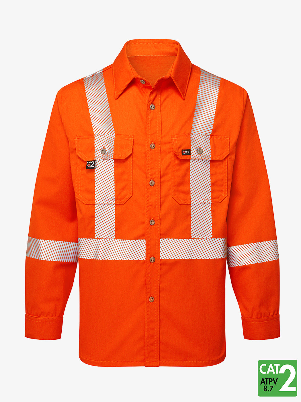 Ultrasoft® 7 Oz Deluxe Segmented Striped Work Shirt | Hi Vis – Heavy ...