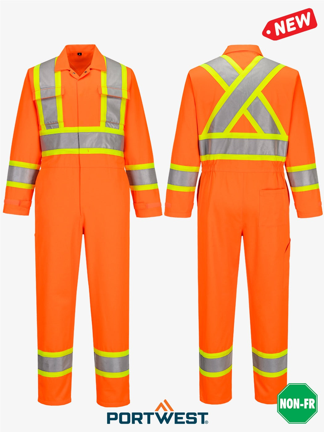 Hi Vis 4" Work Coverall with Reflective Tape – Heavy Duty Wear