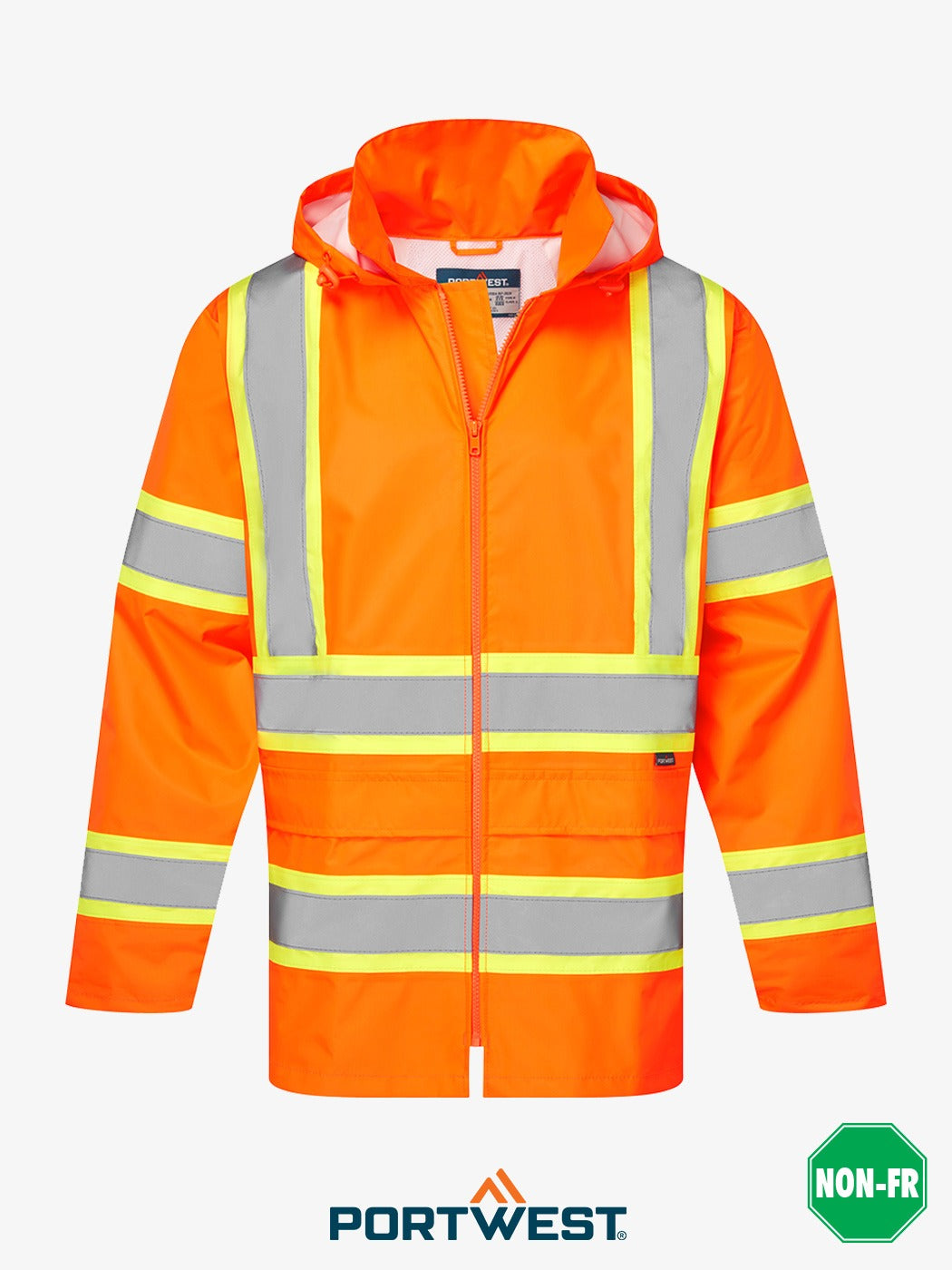 Hi Vis Contrast Striped Rain Jacket Waterproof – Heavy Duty Wear